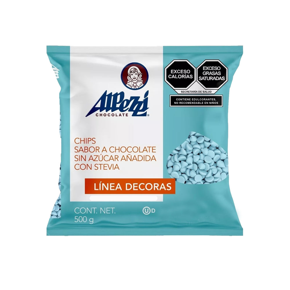 500 GR CHIPS ALPEZZI AZUL PASTEL SIN AZUCAR BOLSA